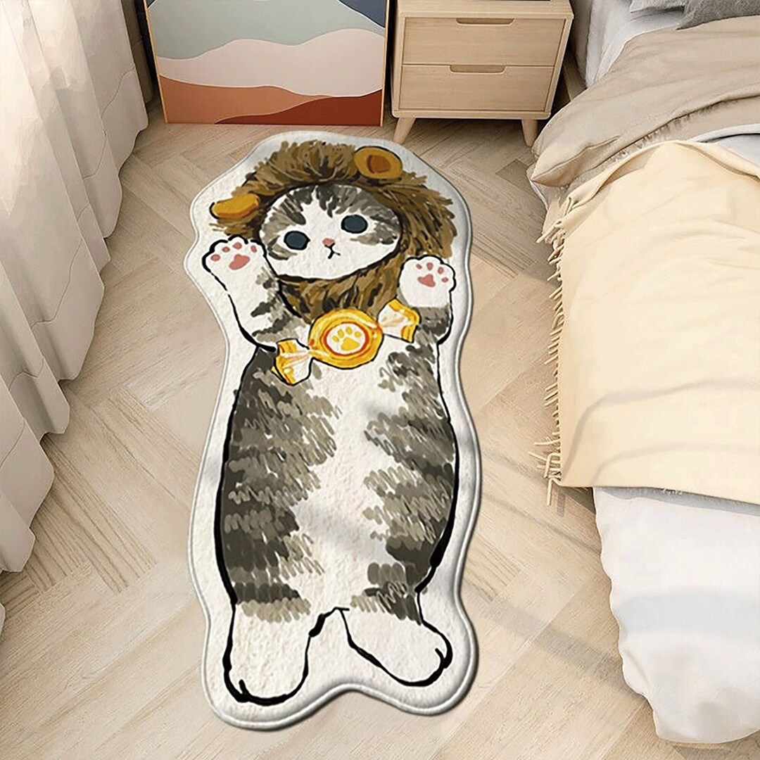 Home Decor With Our Funny Cat Anime Rug, Soft and Fluffy Addition to ...