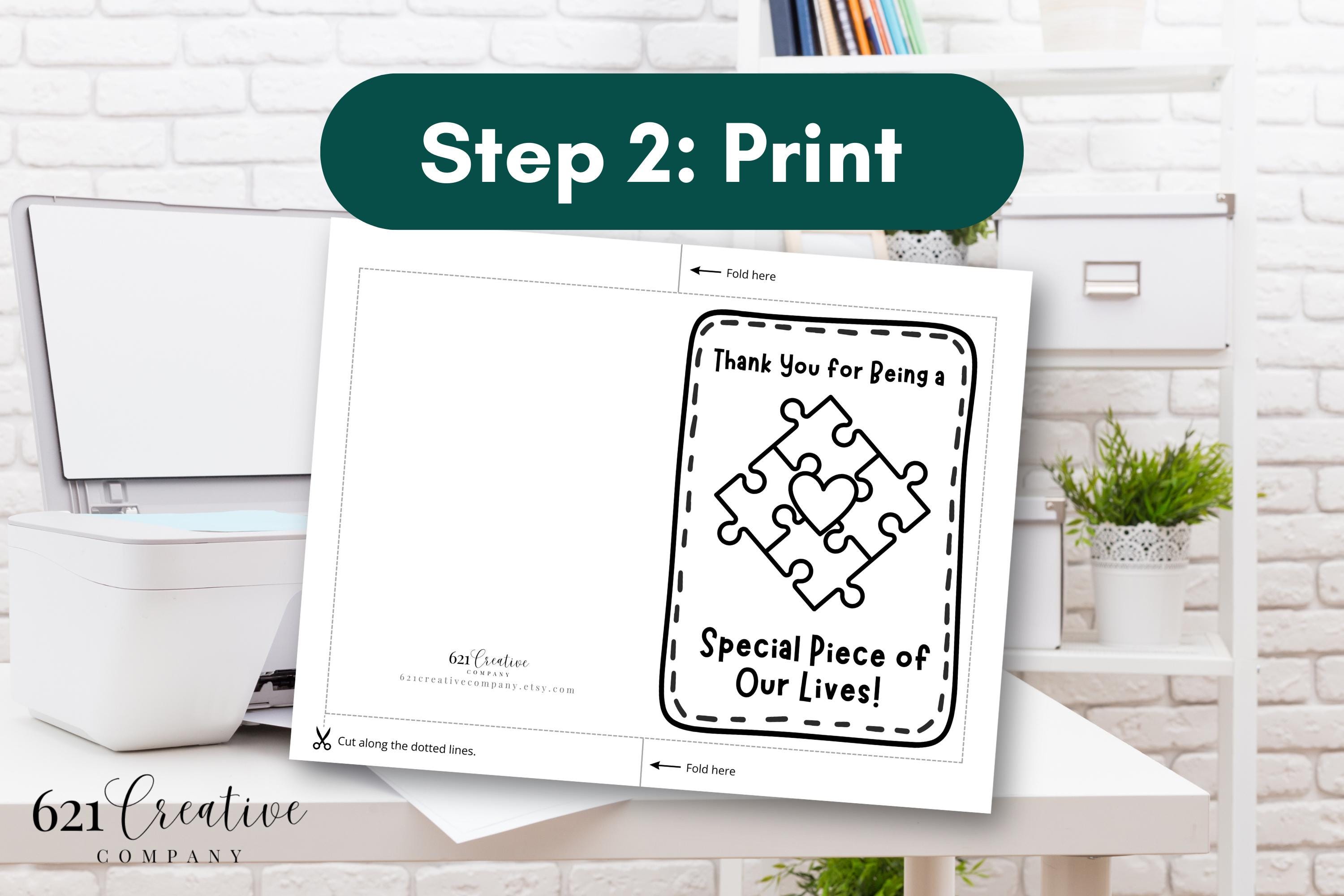 Printable Appreciation Card, "thank You for Being a Special Piece of ...