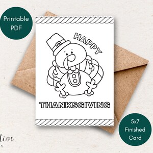 Printable Happy Thanksgiving Card, Funny Turkey Card, Kids Coloring ...