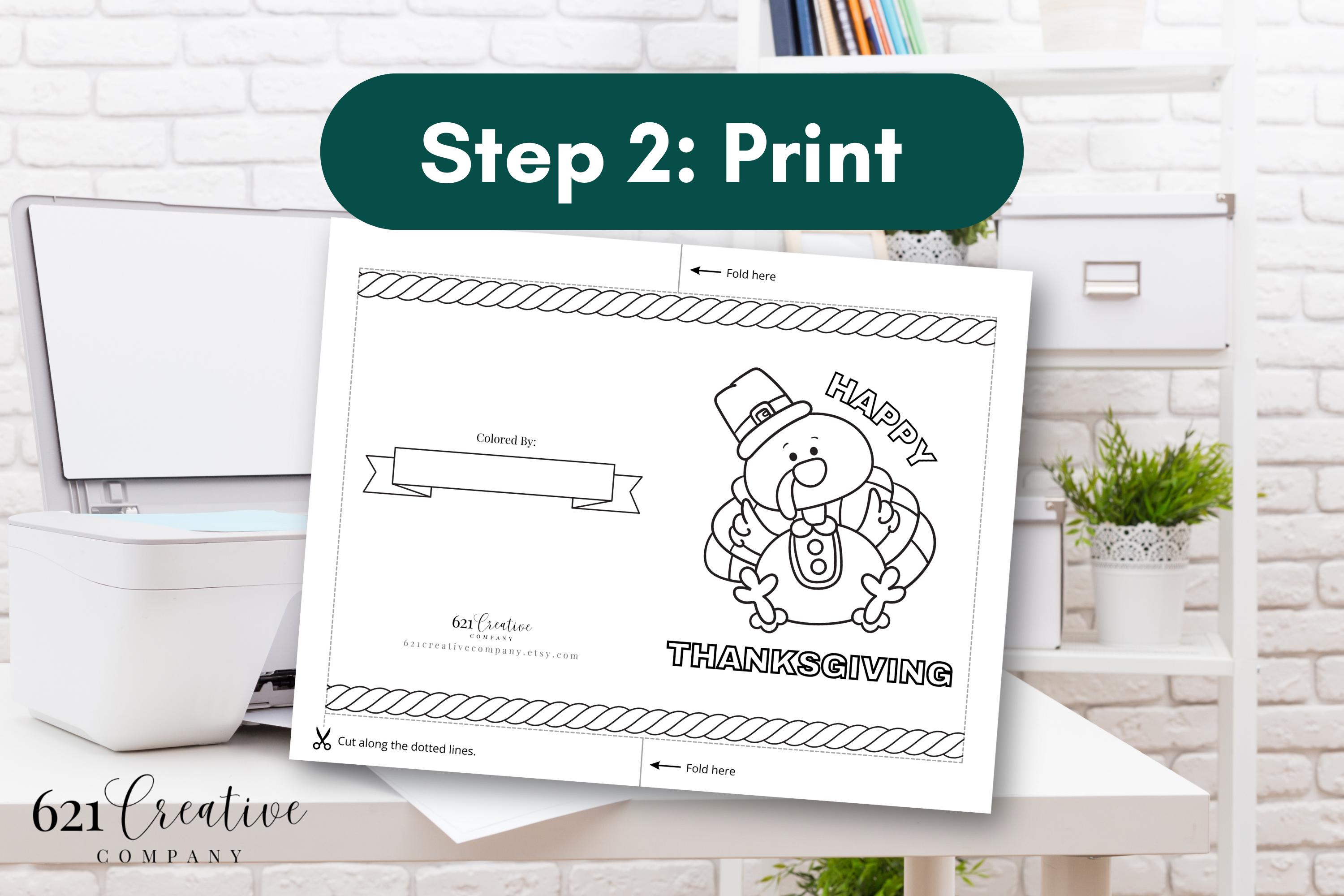 Printable Happy Thanksgiving Card, Funny Turkey Card, Kids Coloring ...