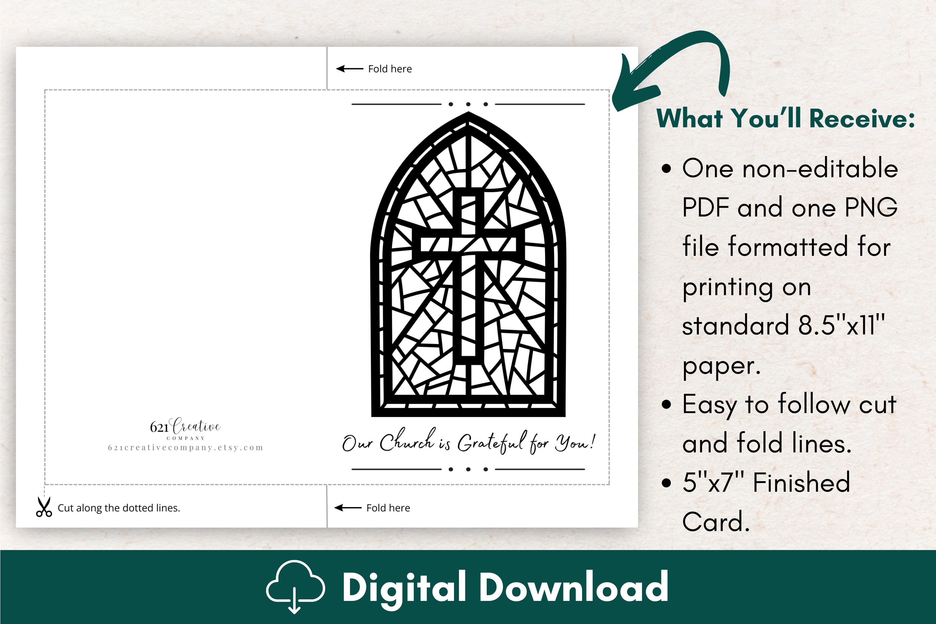 Printable Pastor Appreciation Card, "our Church is Grateful for You ...