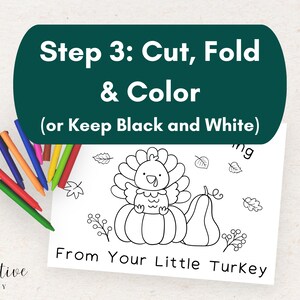 Printable Thanksgiving Card for Kids: Colorable Turkey Design (PDF) - Etsy