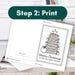 Printable Teacher Christmas Card: Pencil Tree, Coloring Page (PDF) - Etsy