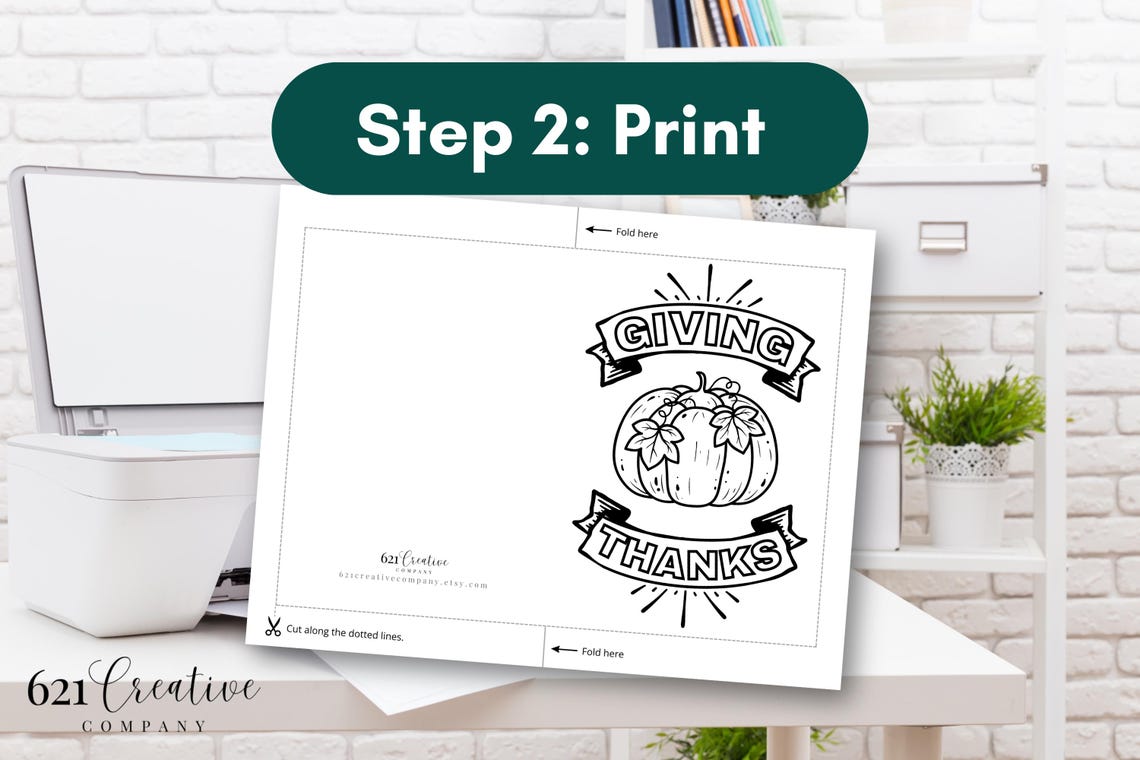 Printable Thanksgiving Card: Colorable Pumpkin Design (PDF & PNG) - Etsy
