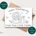 Printable Thanksgiving Card for Kids: Colorable Turkey Design (PDF) - Etsy