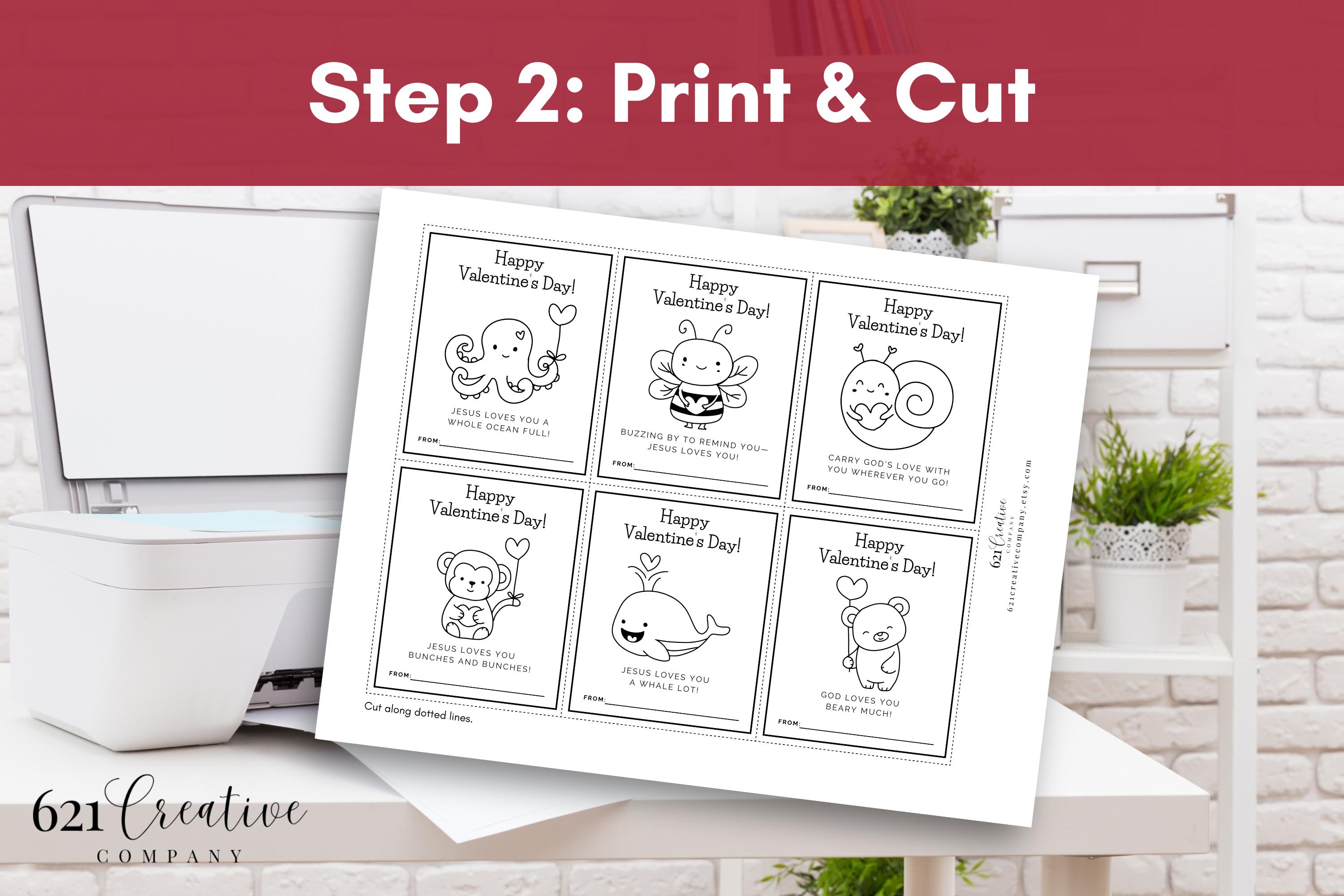 Printable Cute Animal Faith-inspired Valentine's Day Cards for Kids to ...