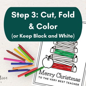 Printable Teacher Christmas Card: Pencil Tree, Coloring Page (PDF) - Etsy
