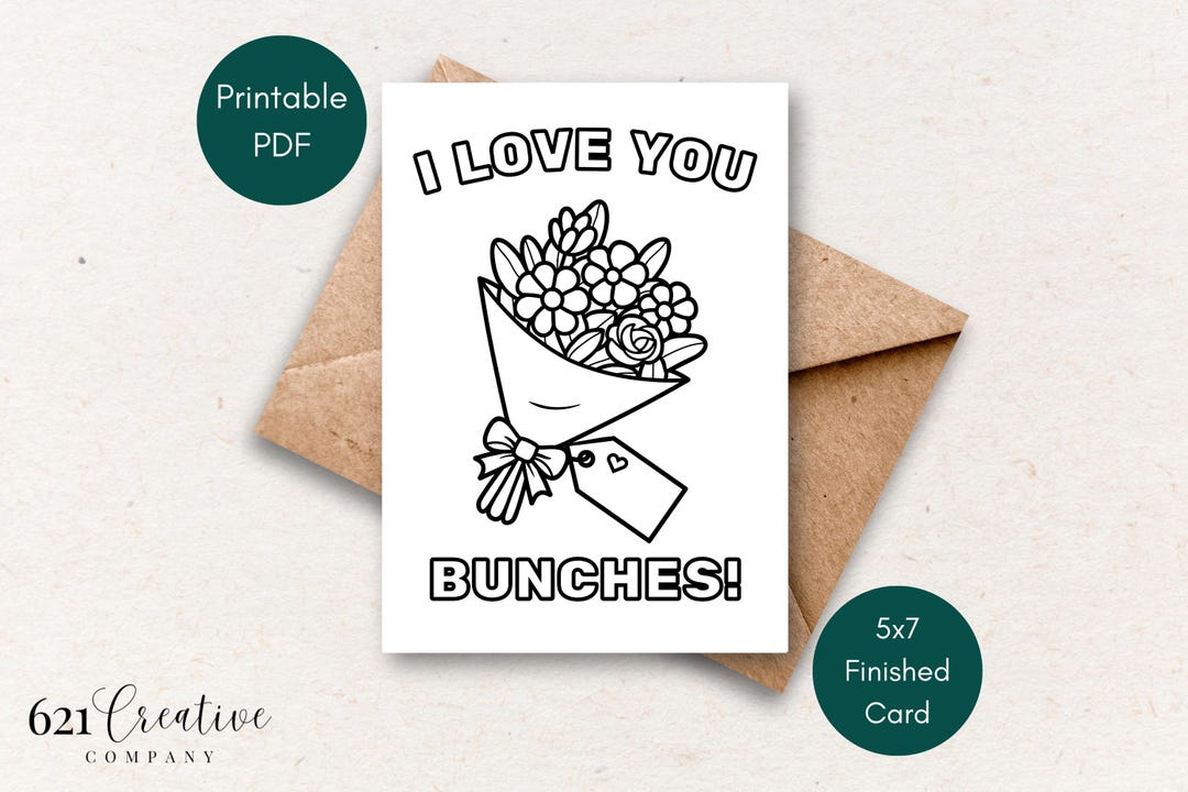 Printable Floral Card, DIY Mother's Day Card From Kids, Birthday or Any ...