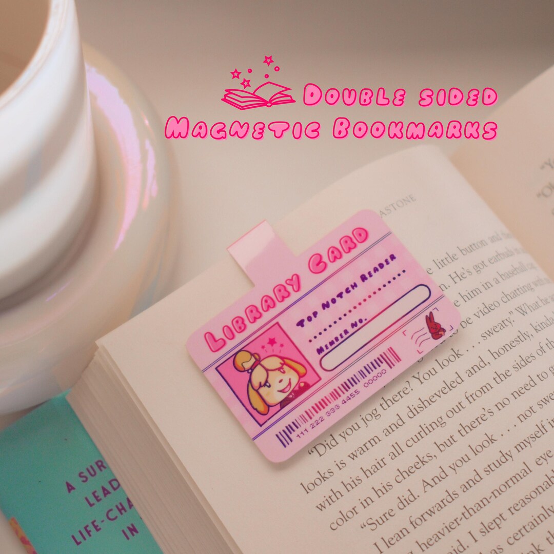 Animal Crossing Magnetic Bookmark: Library Card| Bookish Gift | Animal ...