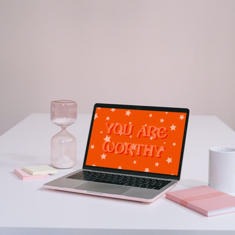 You Are Worthy Desktop Wallpaper: Kawaii Pastel Theme (digital Download ...