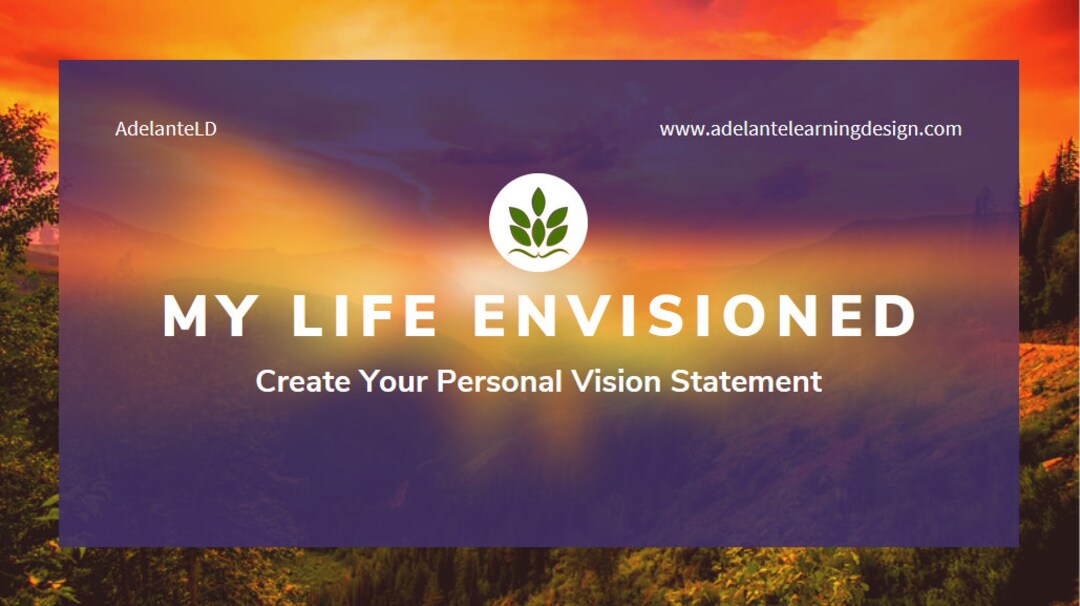 My Life Envisioned: How to Create Your Personal Vision Statement - Etsy