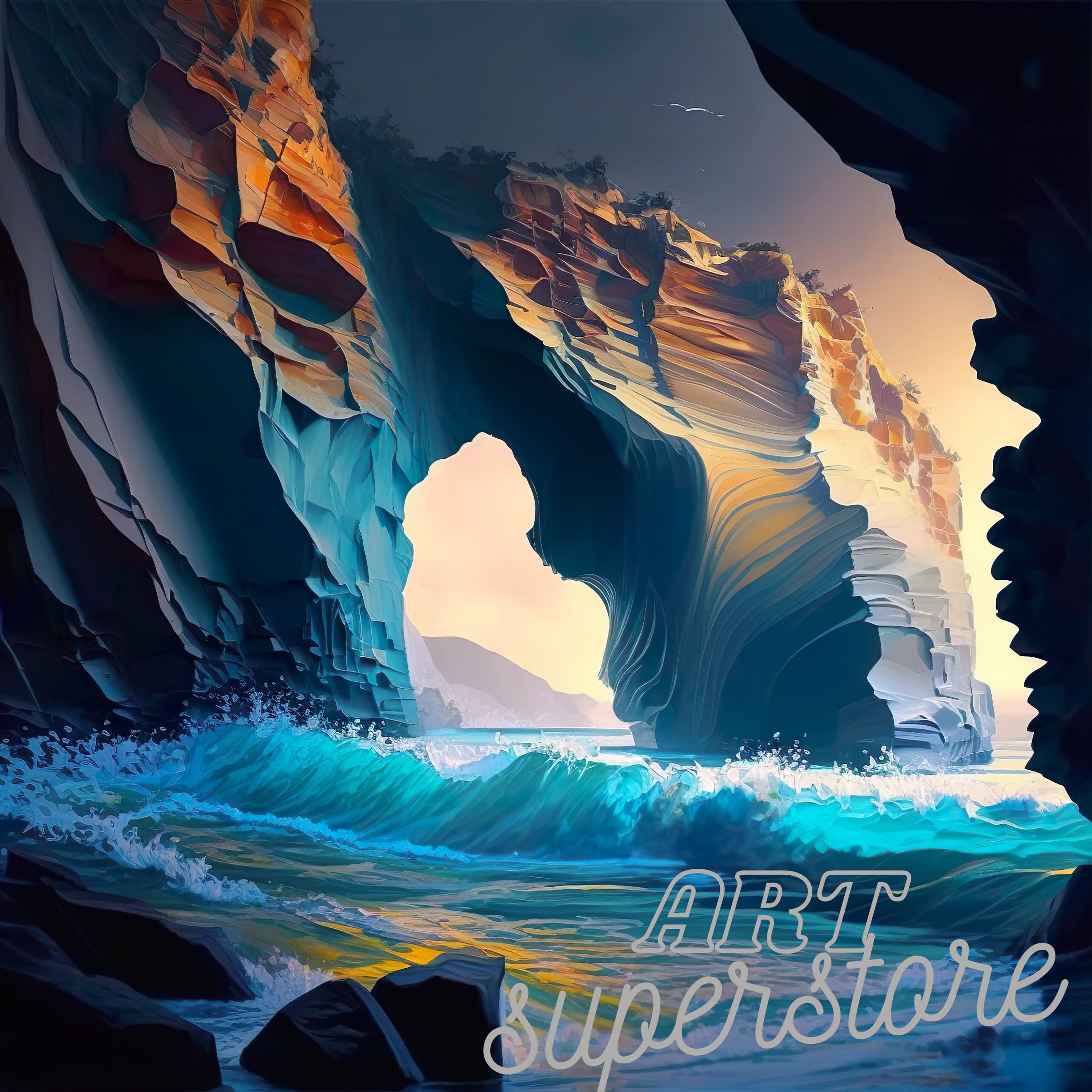 Seaside Rock Arch Digital Art INSTANT DOWNOAD - Etsy