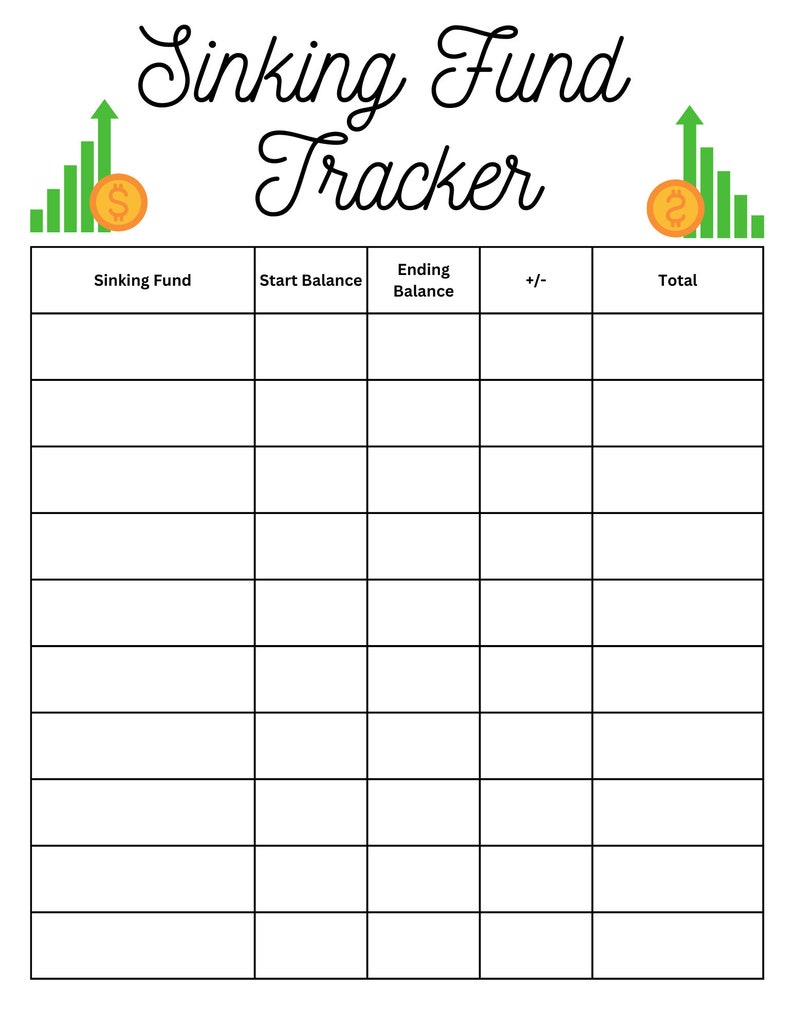 Sinking Fund Tracker | Cash Envelope Tracker - Etsy