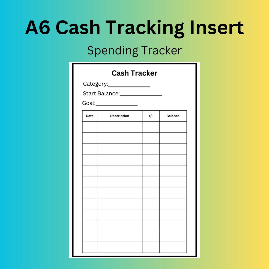 A6 Cash Envelope Spending Tracker | Cash Tracker for Cash Stuffing ...