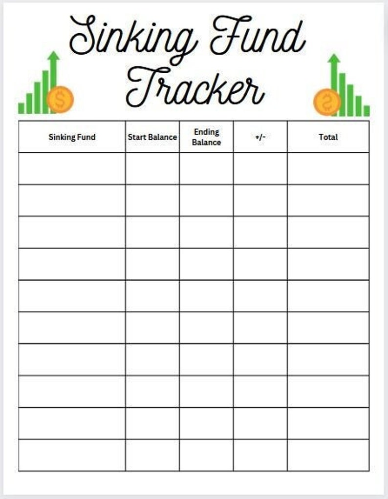 Sinking Fund Tracker | Cash Envelope Tracker - Etsy