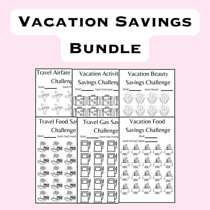 Vacation Saving Challenge Bundle | Saving Challenges for Cash Envelopes ...