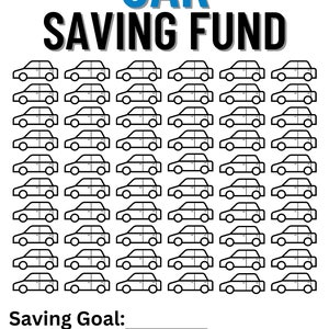 Car Saving Challenge | New Car Savings | Printable Car Saving Challenge ...