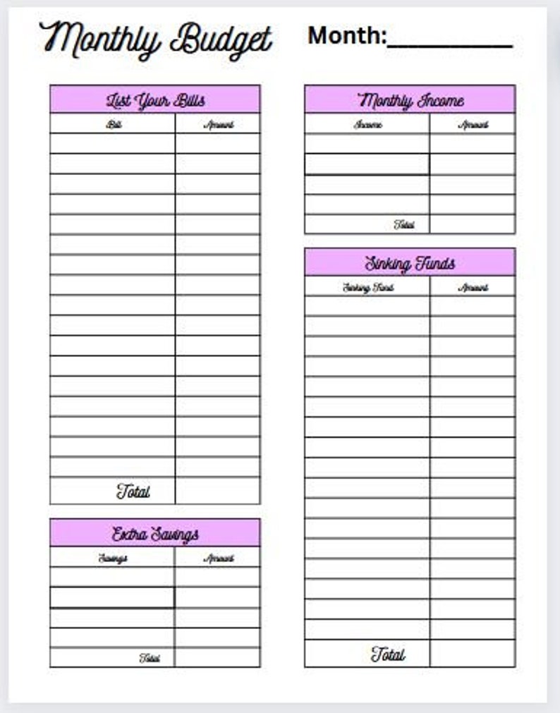 Simple Budgeting Bundle Cash Stuffing Expense Tracking Bank Cash Totals ...