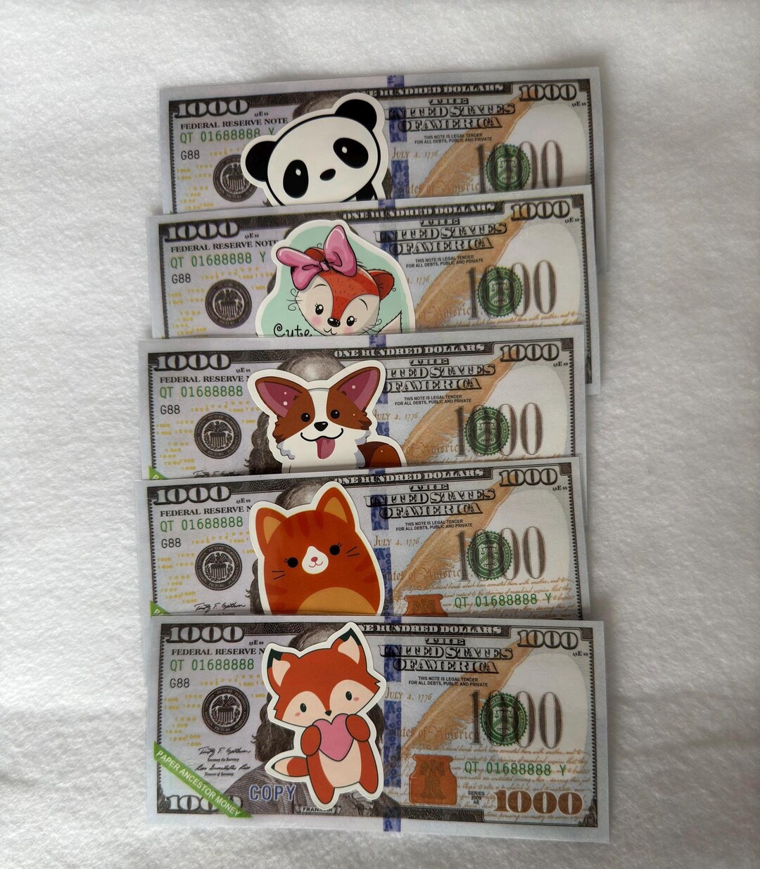 Cute Animal 1000 Placeholders | Prop Money - Etsy