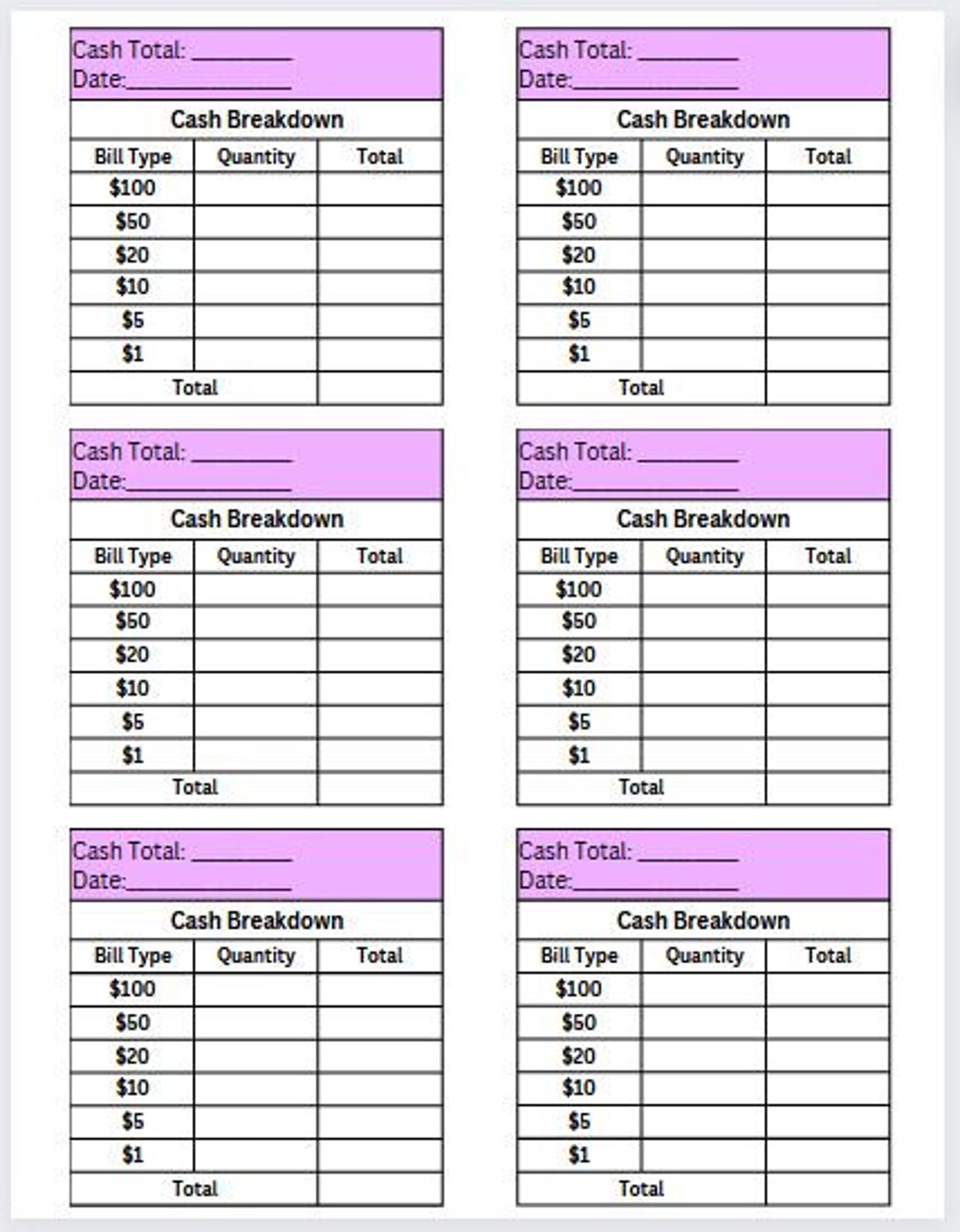 Simple Budgeting Bundle Cash Stuffing Expense Tracking Bank Cash Totals ...
