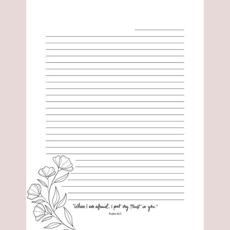 JW Letter Writing Template Stationery, Psalm 56:3, 2024 Year Text - Etsy