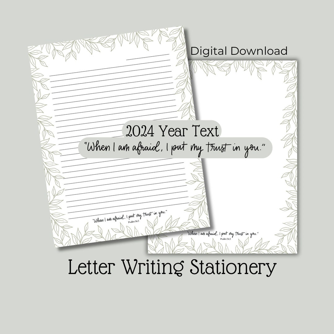 Letter Writing Stationery Templates, 2024 Year Text, Lined and Unlined ...