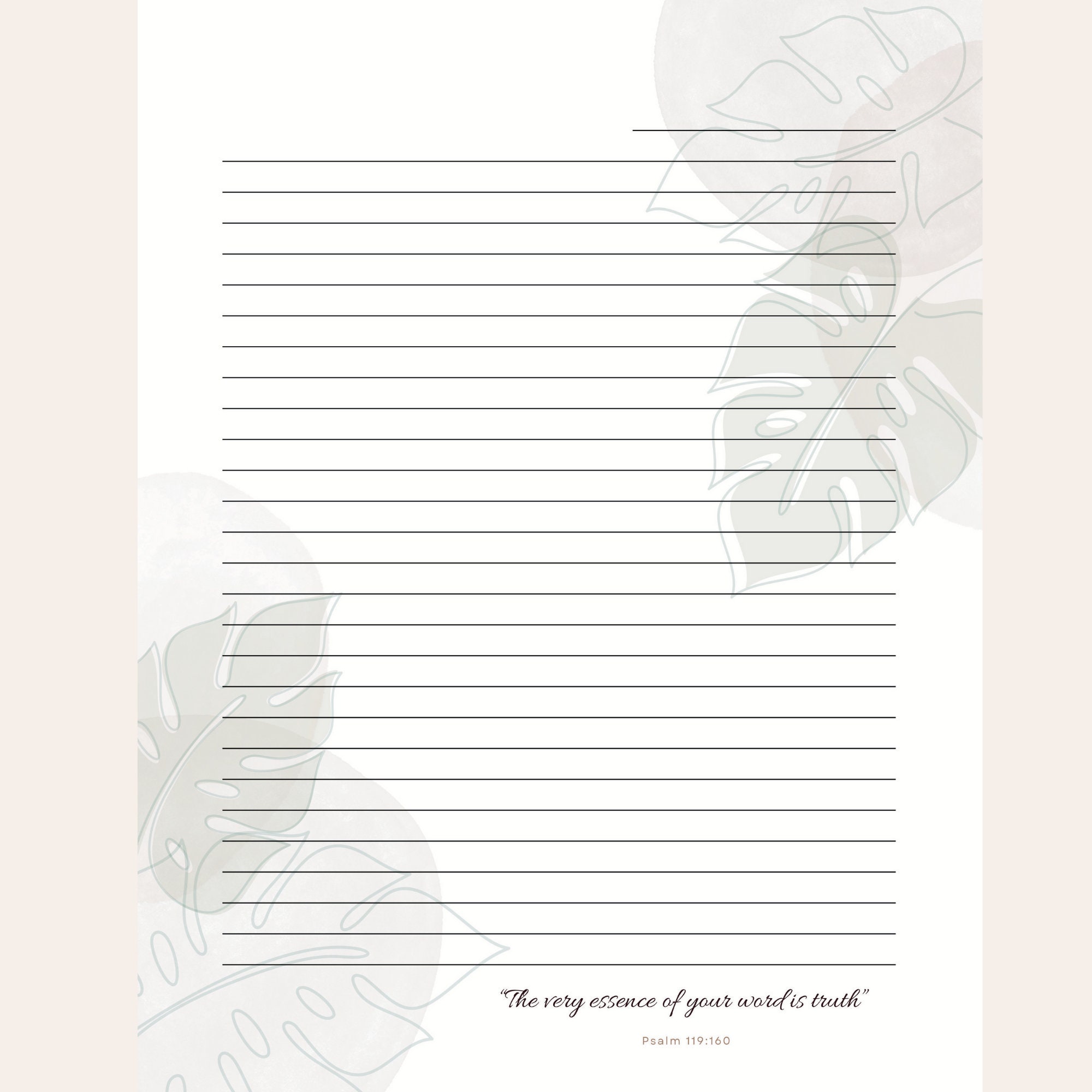 JW Letter Writing Template, PDF Download, Psalm 119:160 - Etsy