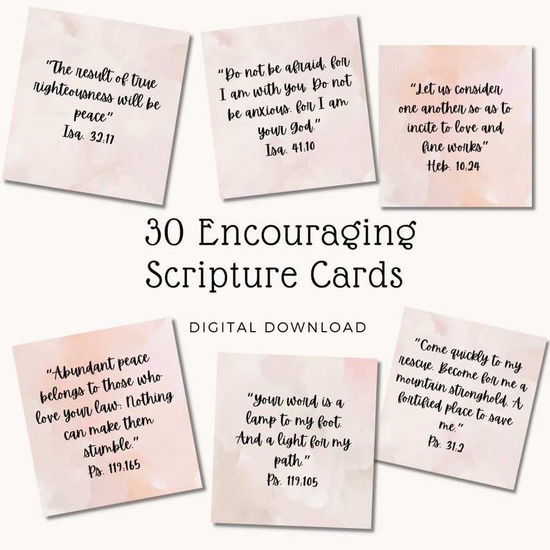 Encouraging Bible Verse Printable Cards - Etsy