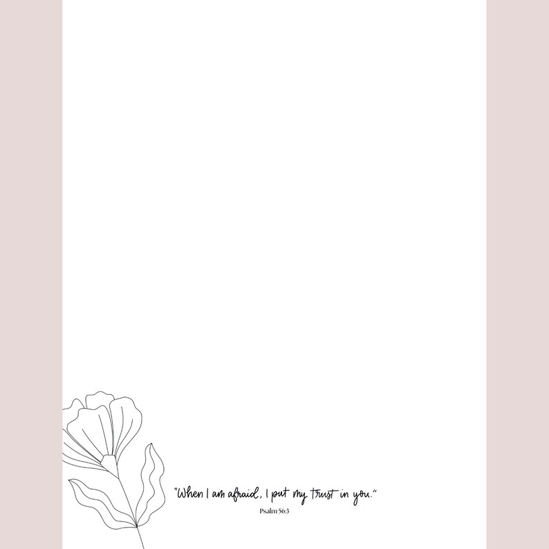 JW Letter Writing Template Stationery -unlined- Psalm 56:3, 2024 Year ...