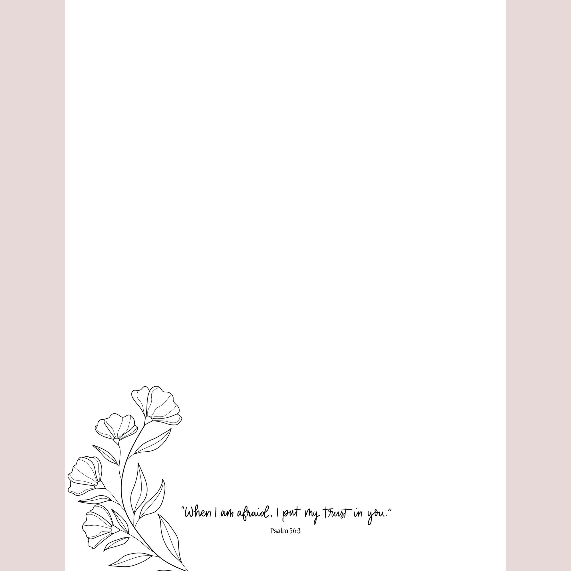 JW Letter Writing Template Stationery -unlined- Psalm 56:3, 2024 Year ...
