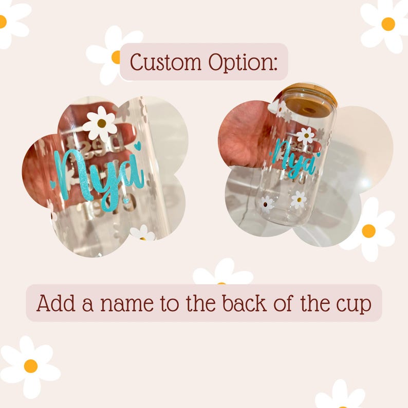 JW Best Life Ever Daisy Glass Cup 16 Oz. – Customizable Baptism ...