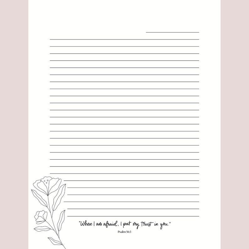 JW Letter Writing Template Stationery, Psalm 56:3, 2024 Year Text - Etsy