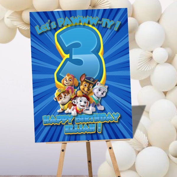 Paw Patrol Birthday Signs Printable - Etsy