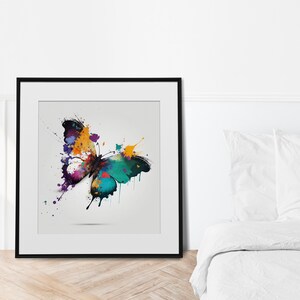 Coloured Splatter Flying Butterfly Square (1:1 Ratio) DIGITAL DOWNLOAD ...