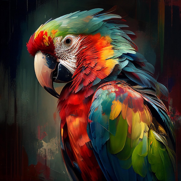 Parrot Painting - Etsy