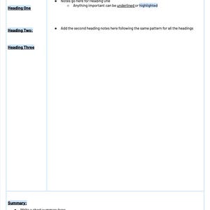 Cornell Notes Template | Notes Template | Student Templates | PDF Files ...