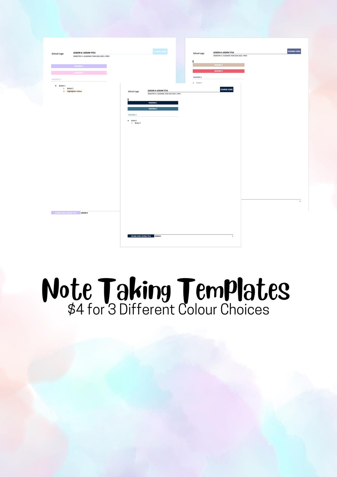 Minimalist Note Taking Template | Fillable & Instant Download - Etsy Canada