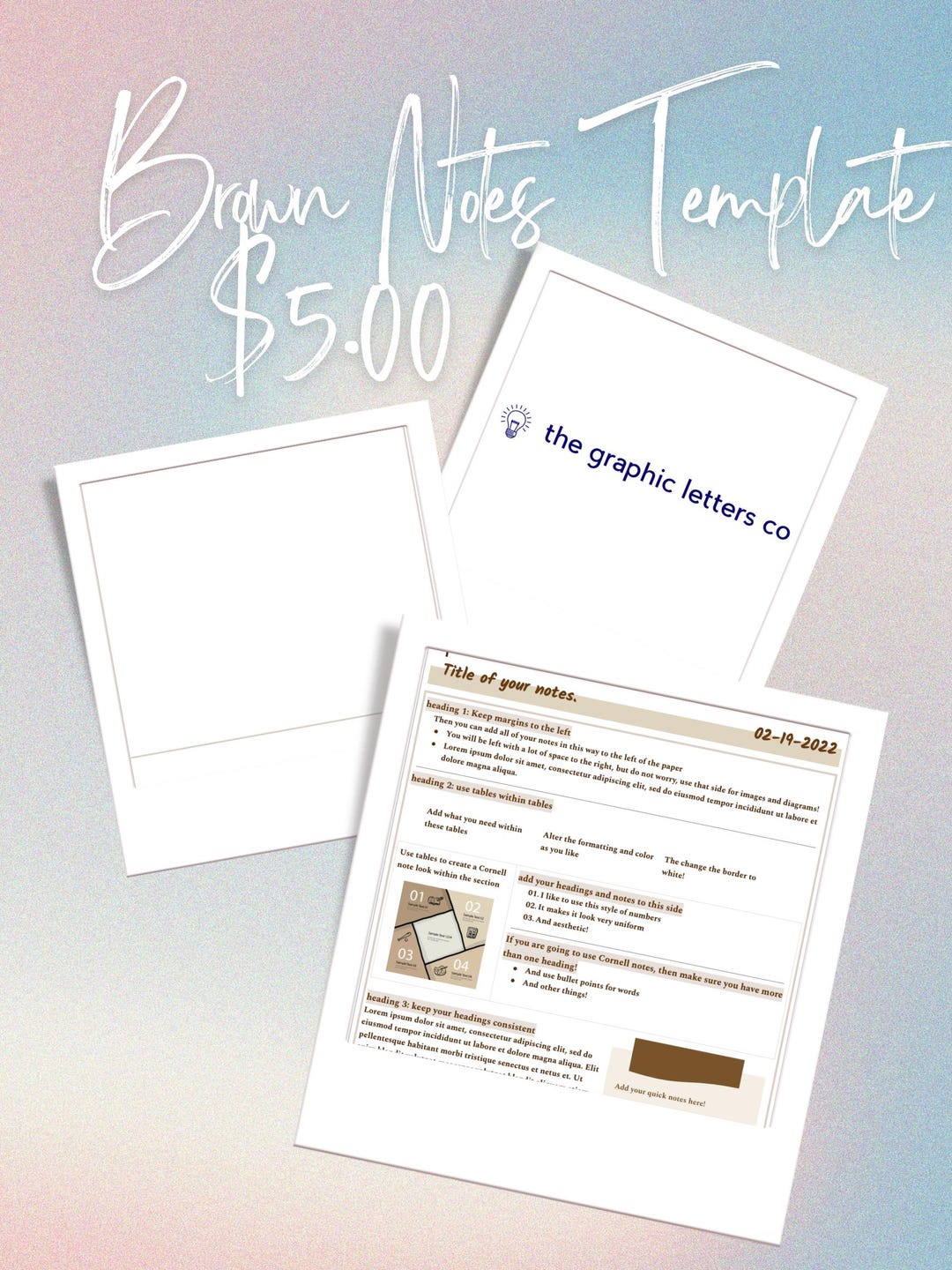 Notes Template Digital | Microsoft Word Digital Notes Template | PDF ...