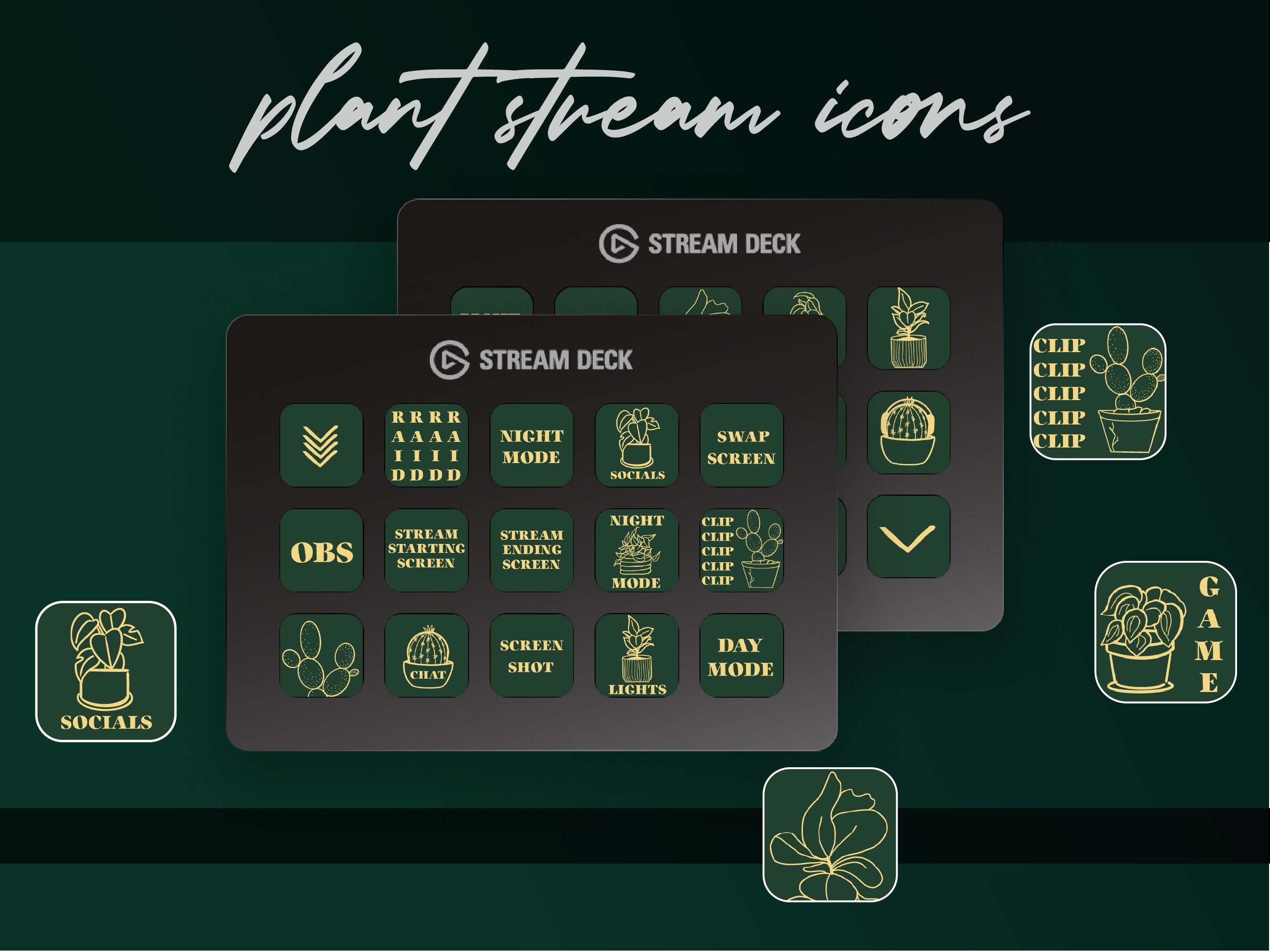 Plants Stream Deck Icons - Etsy