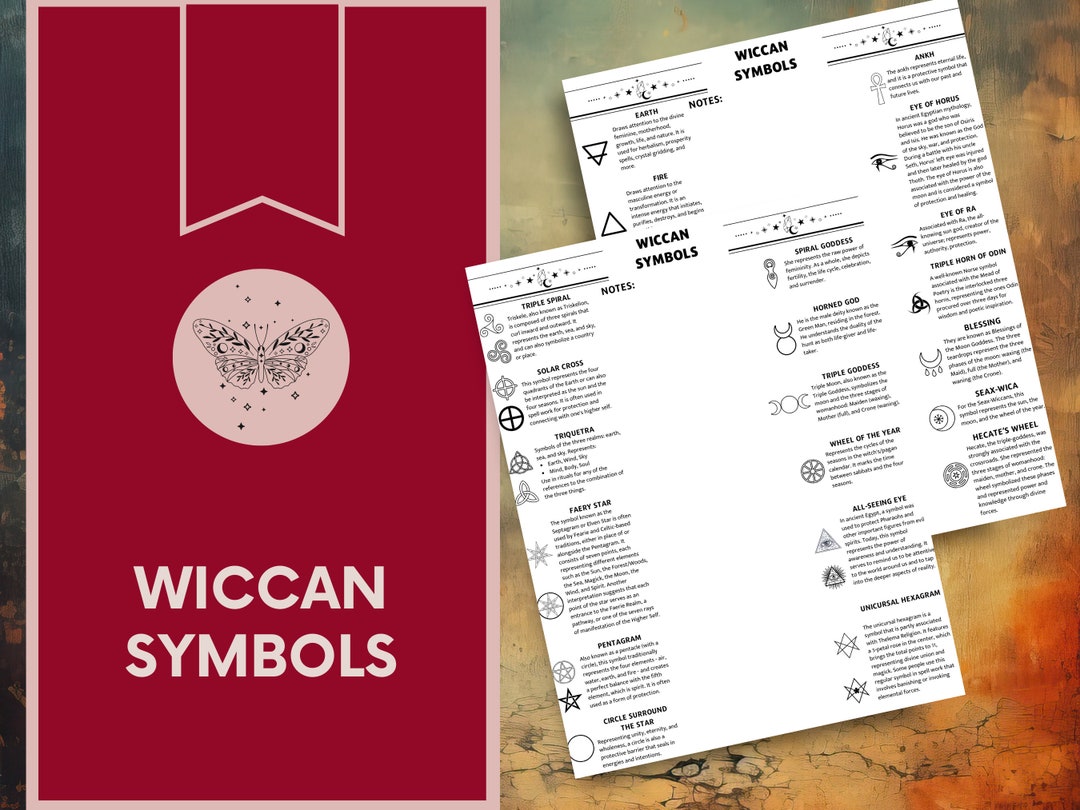 Wiccan Symbols Book of Shadows Grimoire - Etsy