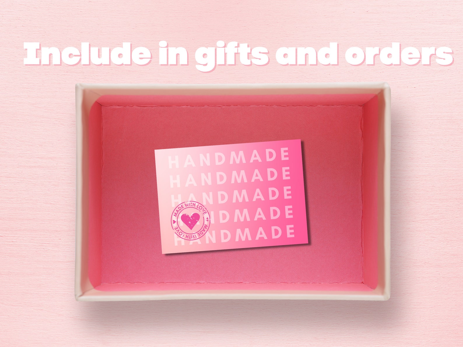 Thank You Card, Handmade With Love, Thanks for Your Purchase Card ...
