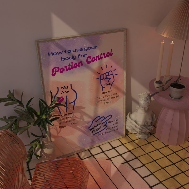 Portion Control Card Portion Control Art Portion Control Poster Portion ...