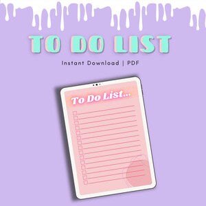 To Do List Pink Retro Instant Download - Etsy