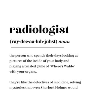Radiologist Definition Print, Minimalist Wall Art (digital Download) - Etsy