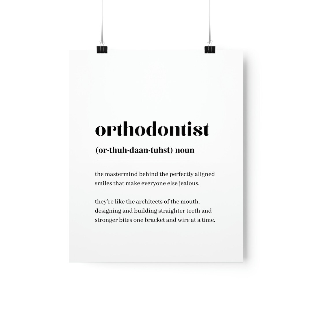 Orthodontist Definition Print, Wall Art Print, Large Print, Definition ...