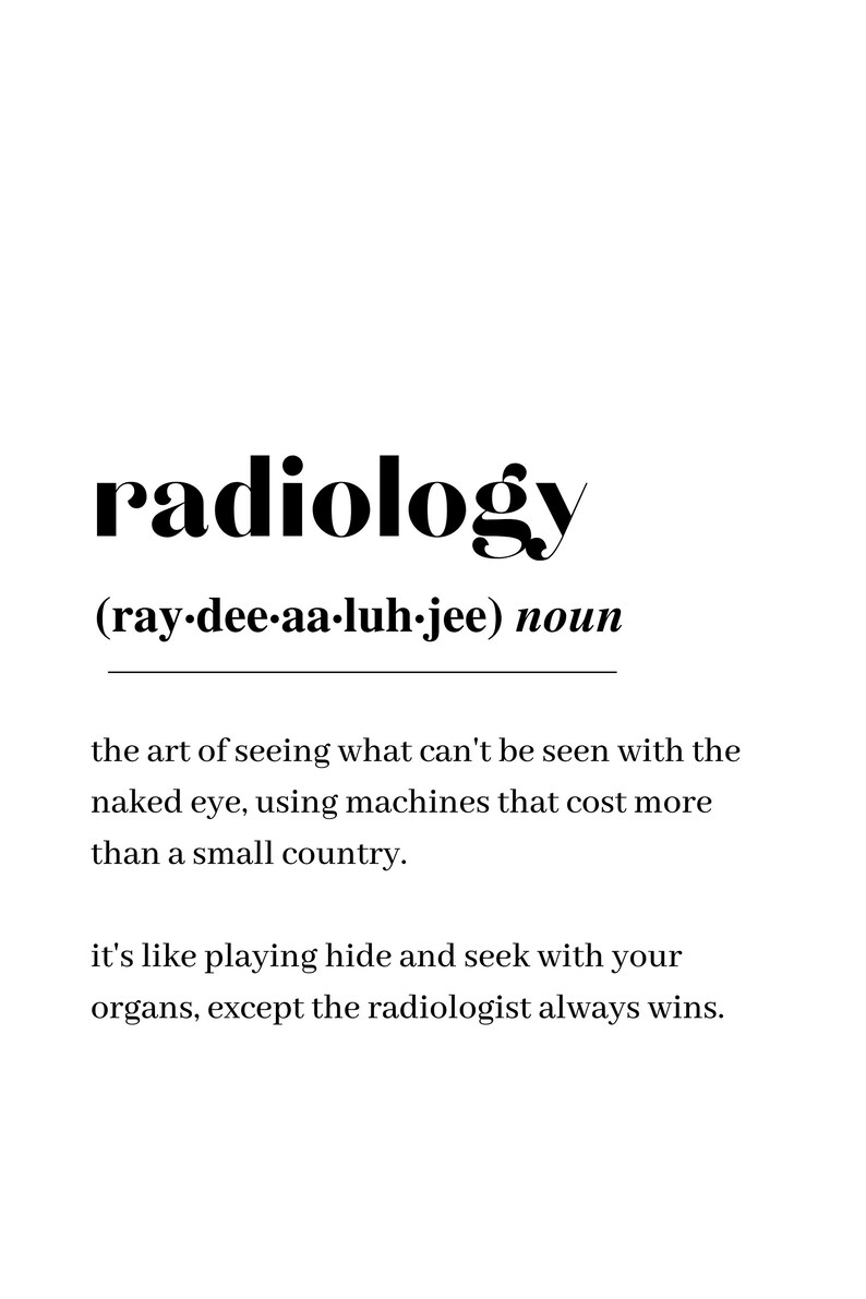 Radiology Definition Print, Radiologist Gift (PDF) - Etsy