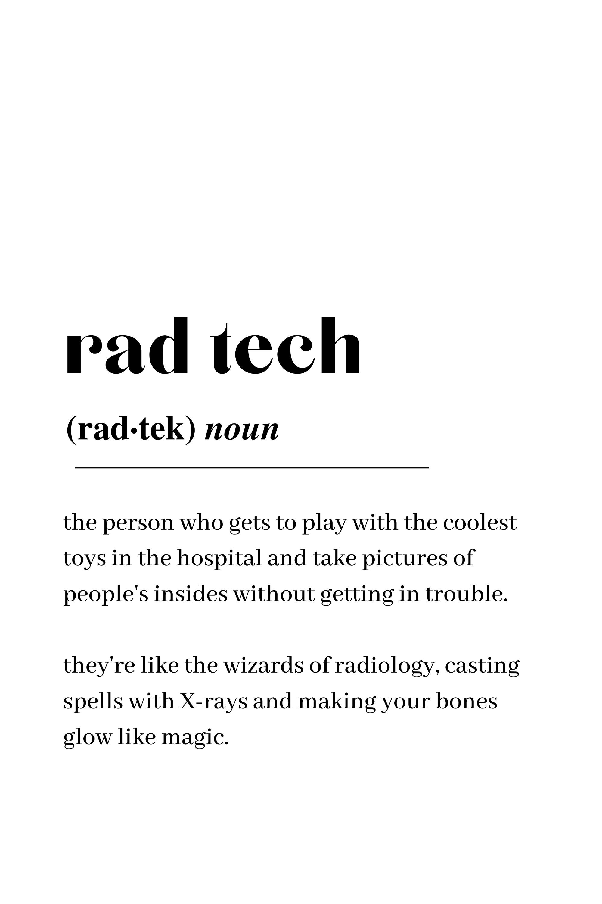 Rad Tech Definition Print, Wall Art Print, Large Print, Definition ...