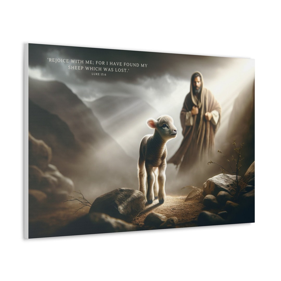 The Lost Sheep Parable Canvas Print - Spiritual Wall Art - Christian ...