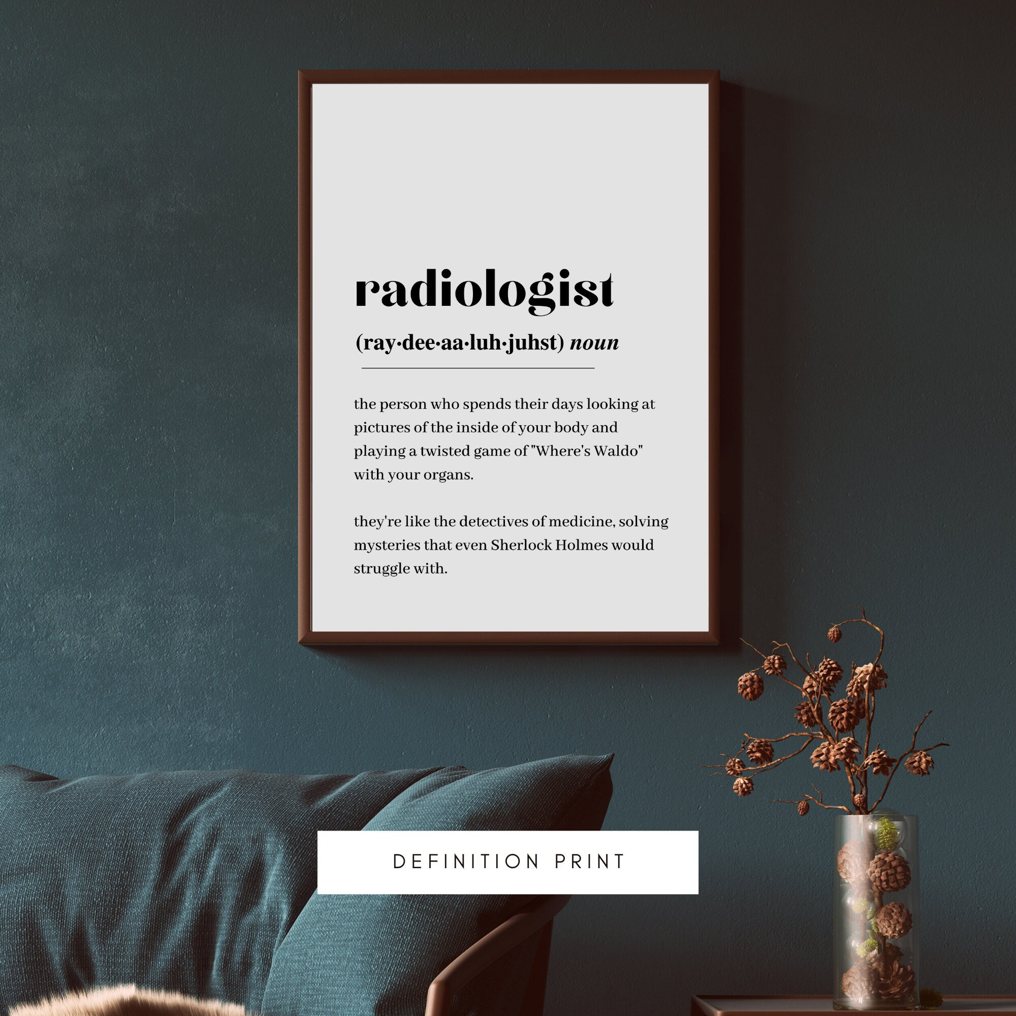 Radiologist Definition Print, Wall Art Print, Large Print, Definition ...