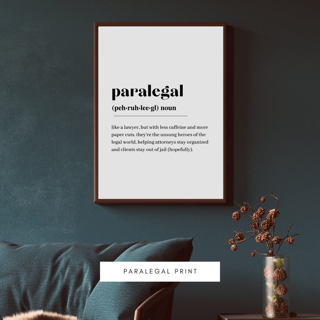 Paralegal Definition Print, Wall Art Print, Lawyer Print, Definition ...